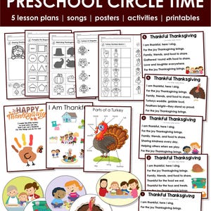 Thanksgiving Preschool Theme Curriculum Printables | Preschool Circle ...