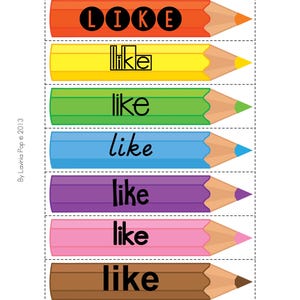 Printable Sight Word Sorting Activity | Colored Pencils - Etsy