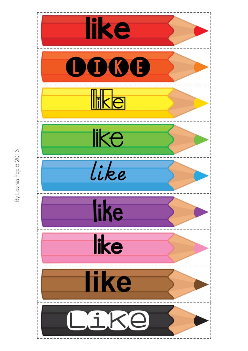 Printable Sight Word Sorting Activity | Colored Pencils - Etsy