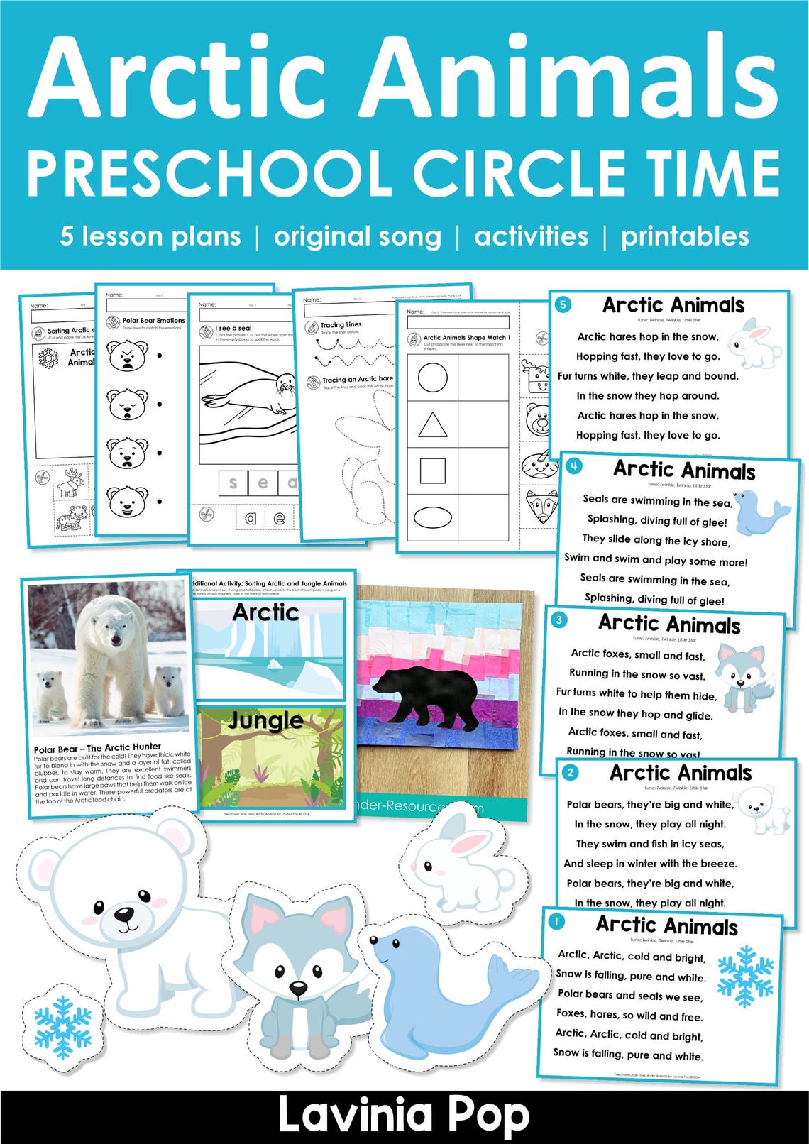 Arctic Animals Preschool Theme Curriculum Printables | Preschool Circle ...