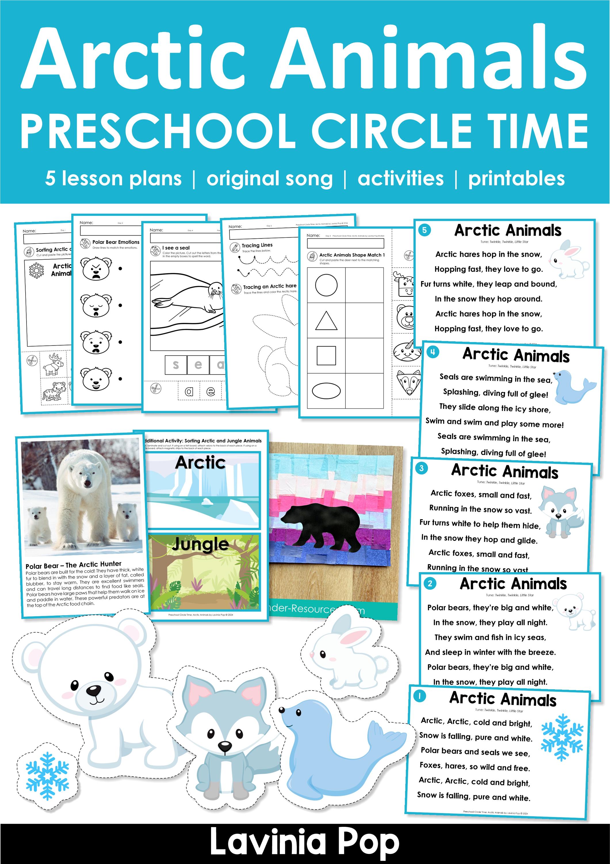 Arctic Animals Preschool Theme Curriculum Printables | Preschool Circle ...