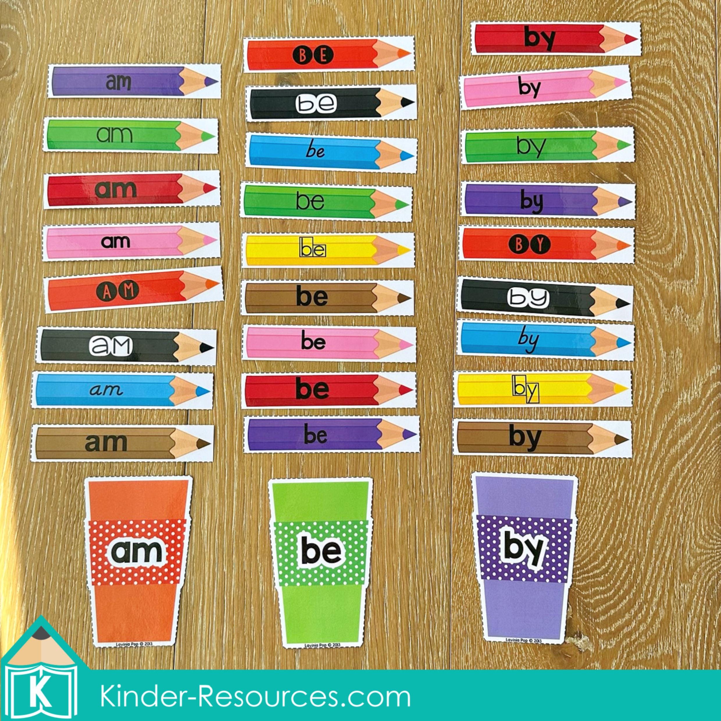 Printable Sight Word Sorting Activity | Colored Pencils - Etsy