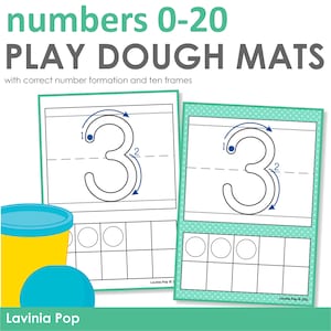 Number Play Dough Mats With Ten Frames (0-20) - Etsy