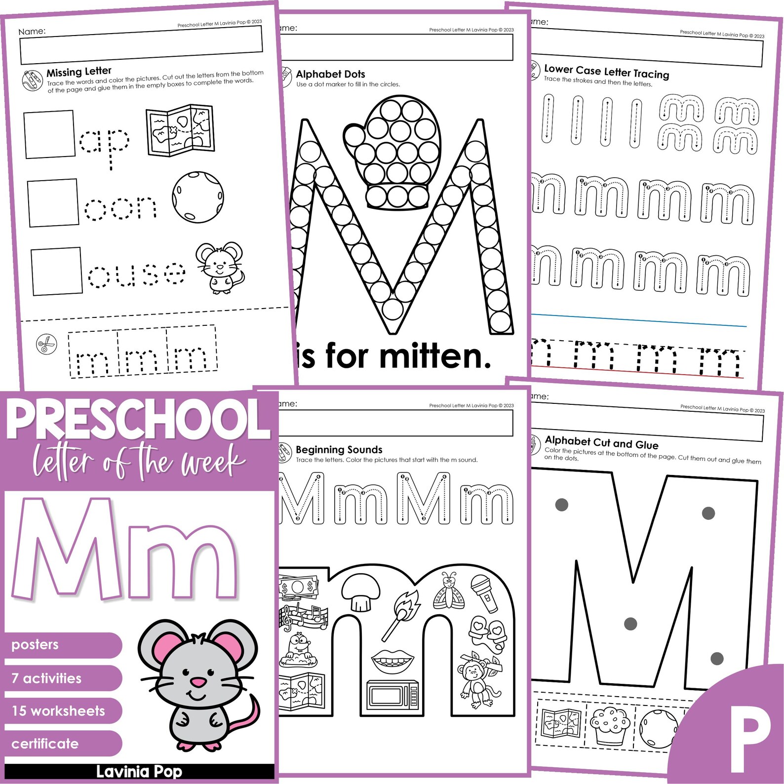 Preschool Alphabet Letter of the Week Curriculum M - Etsy