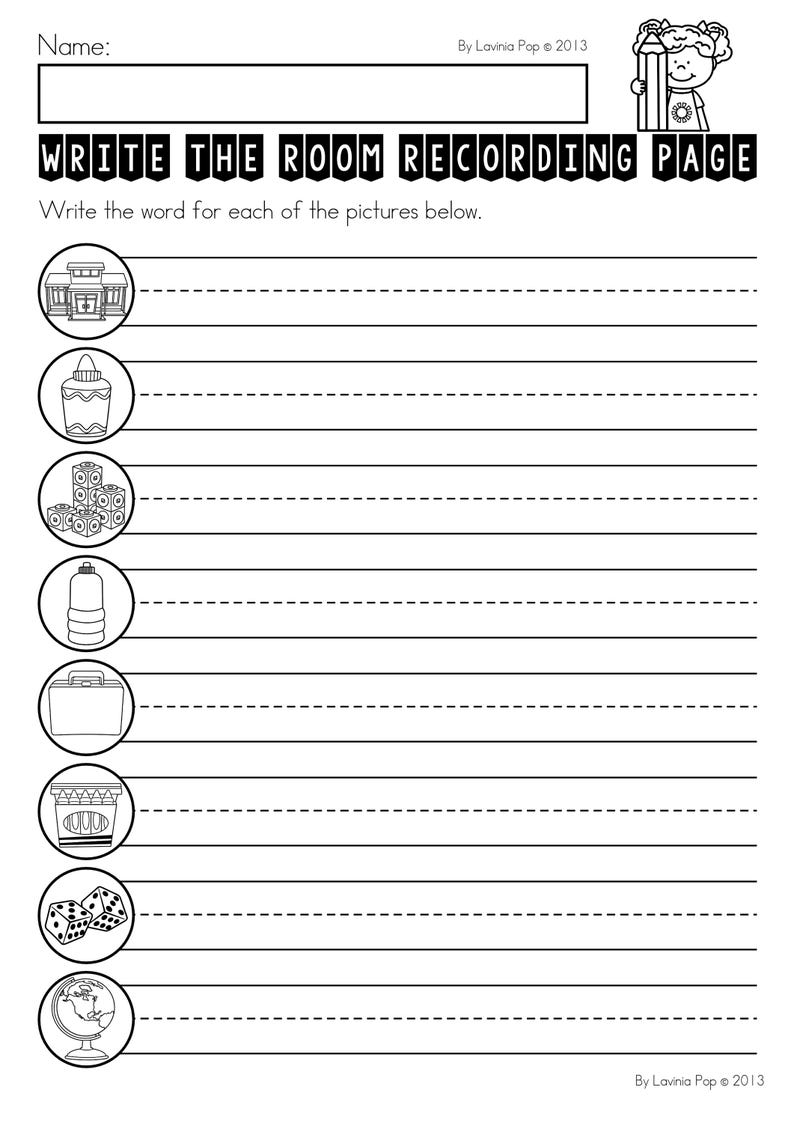 Back to School Vocabulary Cards for Write the Room Activity - Etsy
