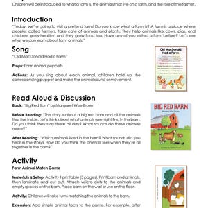 Farm Preschool Curriculum Printables | Farm Preschool Circle Time ...