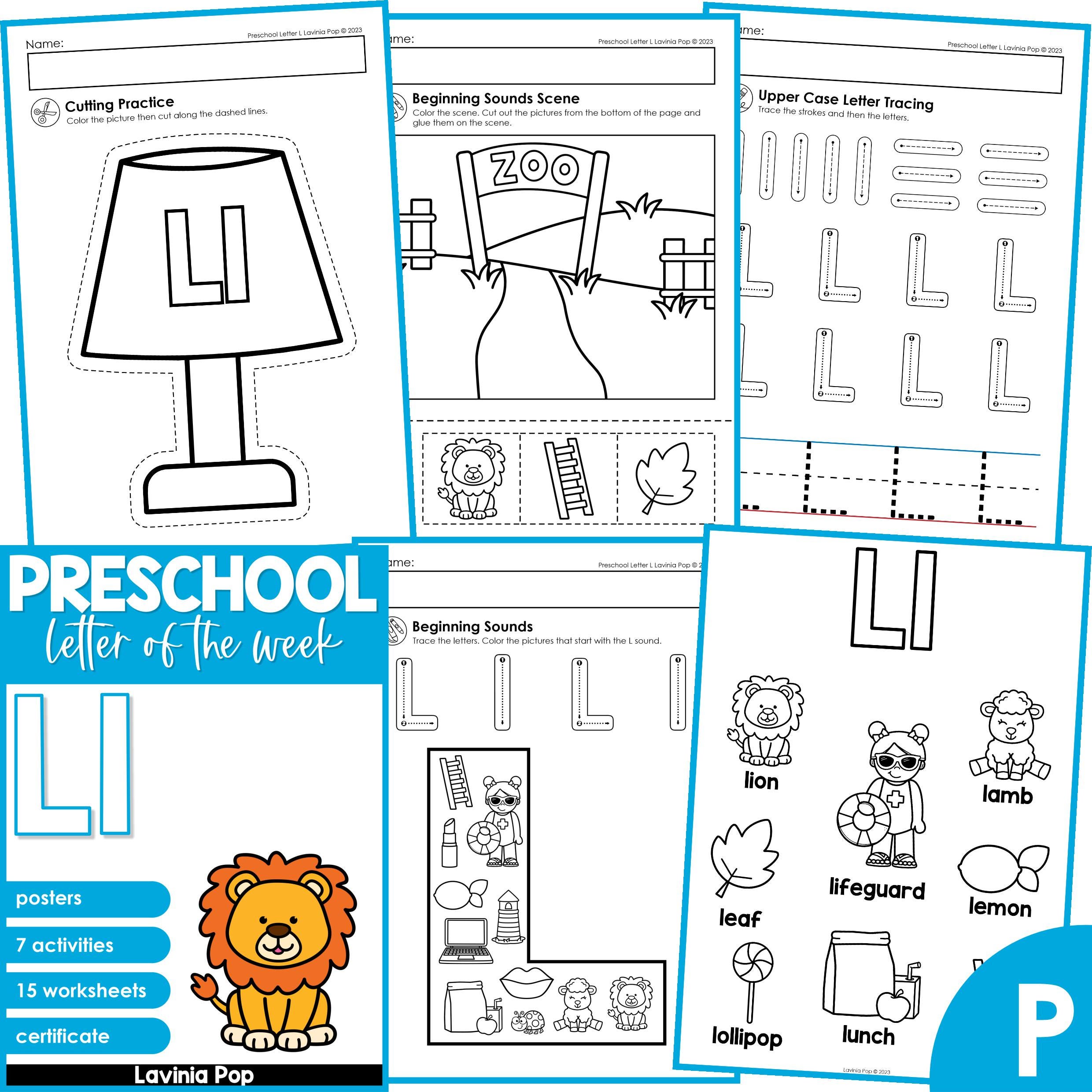 Preschool Alphabet Letter of the Week Curriculum L - Etsy