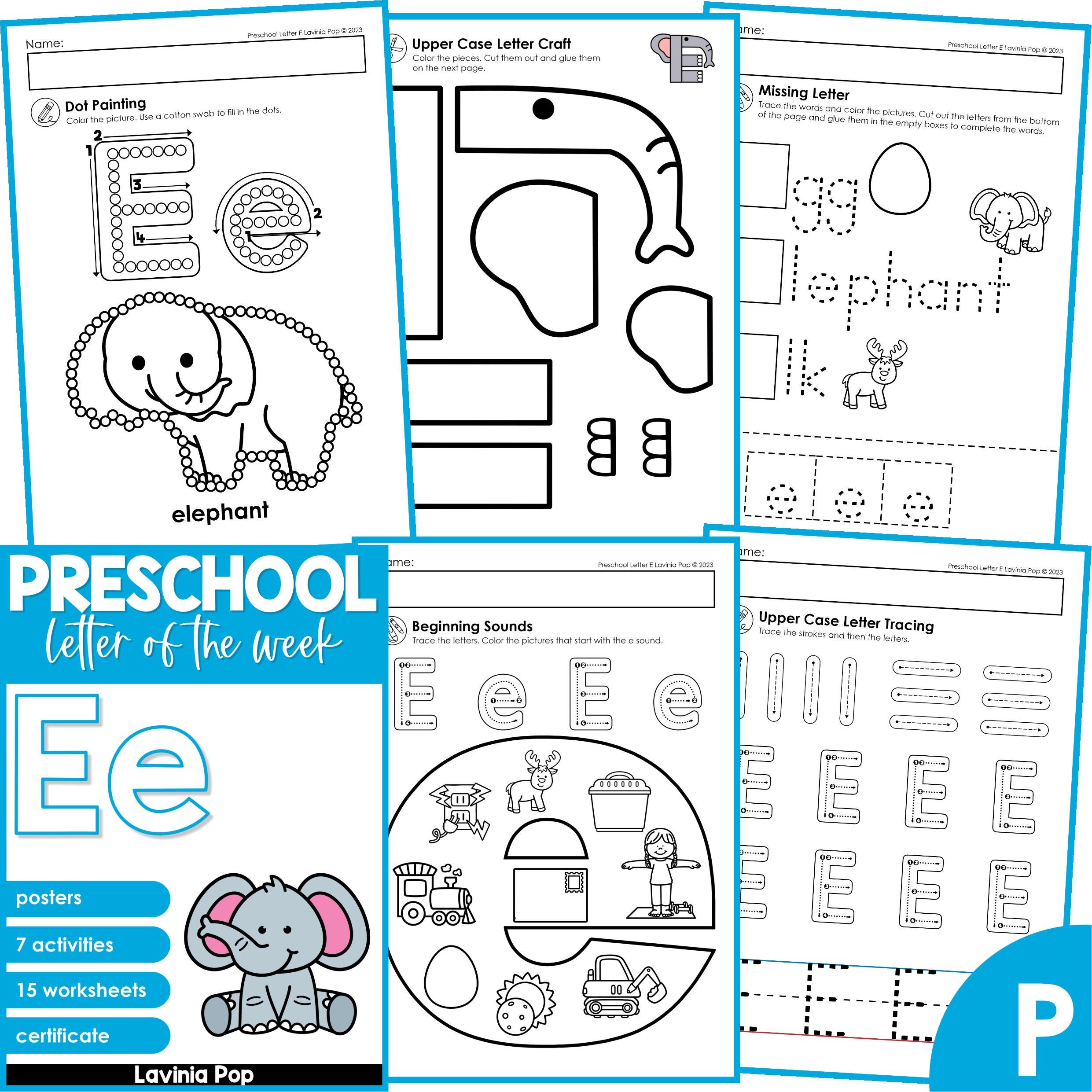 Preschool Alphabet Letter of the Week Curriculum E - Etsy