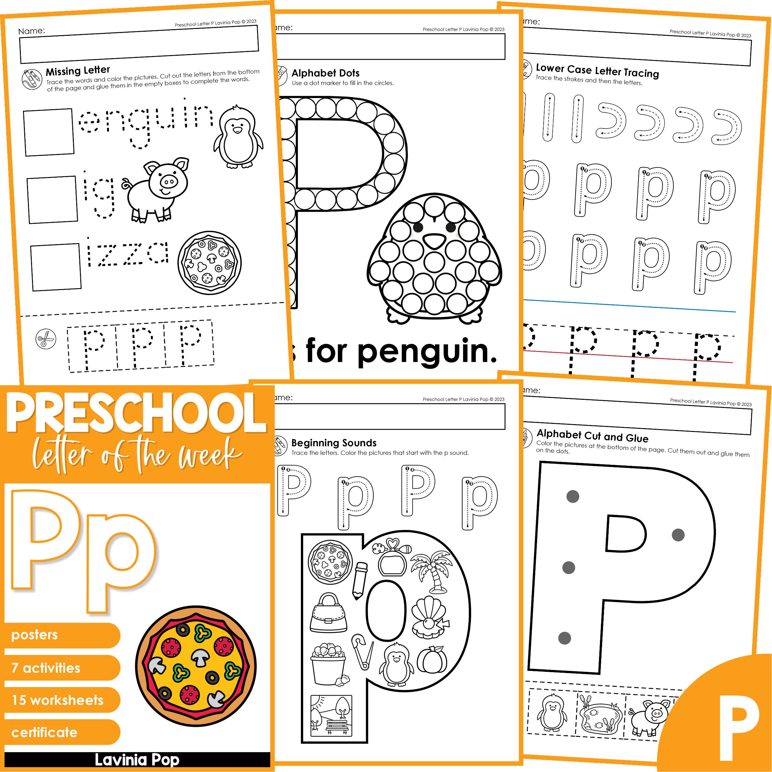Preschool Alphabet Letter of the Week Curriculum P - Etsy