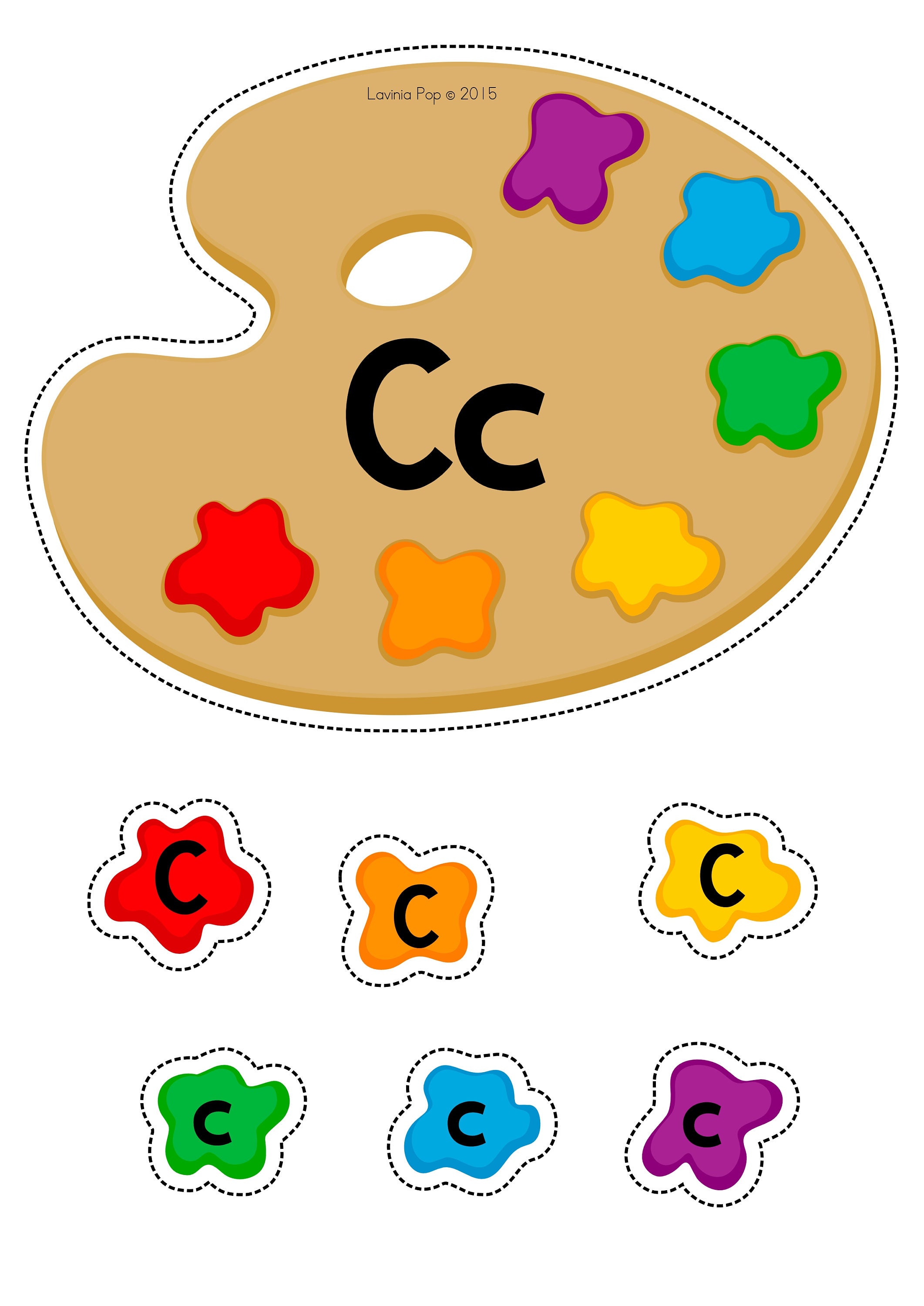 Alphabet Matching Activity: Paint Palette - Etsy
