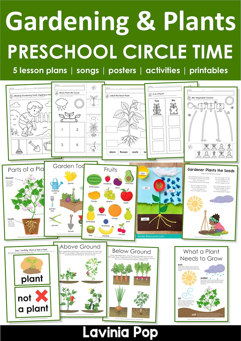 Gardening and Plants Preschool Theme Curriculum Printables | Preschool ...