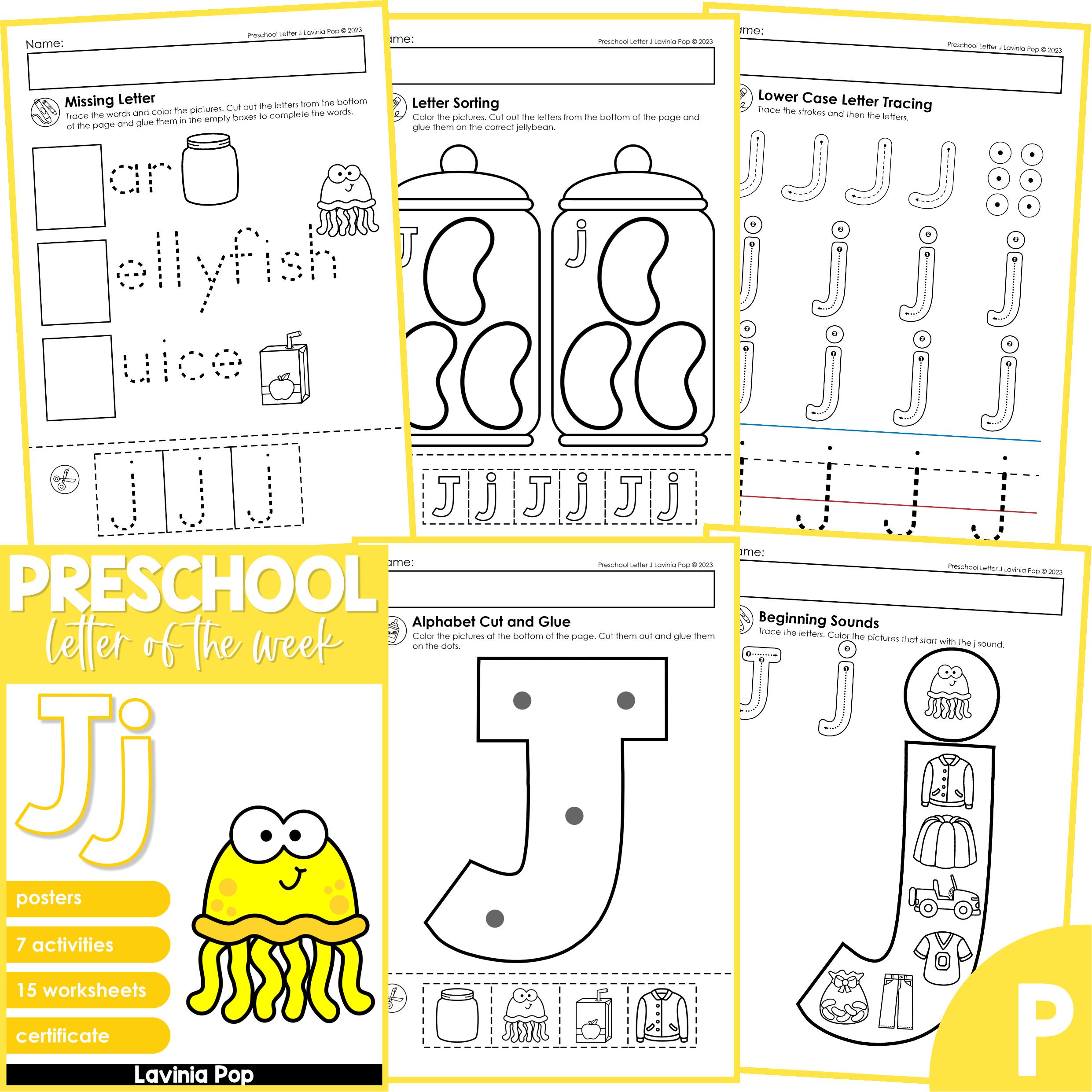 Preschool Alphabet Letter of the Week Curriculum J - Etsy