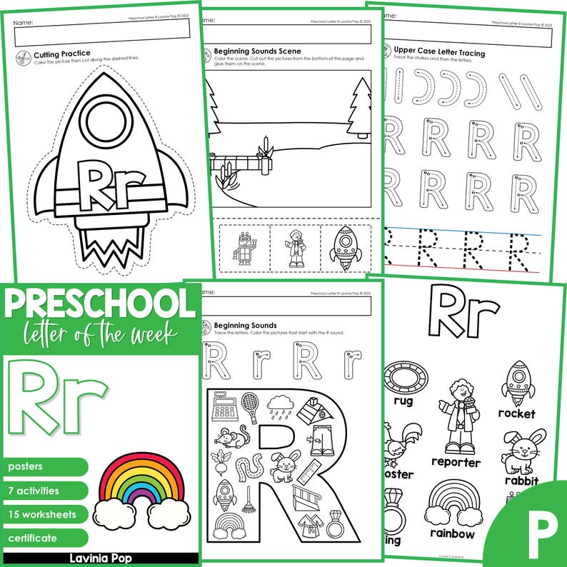 Preschool Alphabet Letter of the Week Curriculum R - Etsy