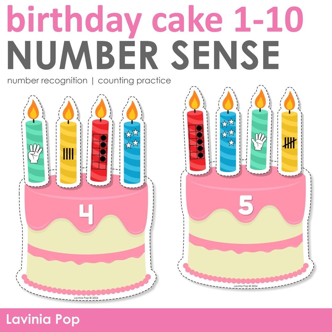 Birthday Cake and Candles Number Sense Activity | Number Recognition ...
