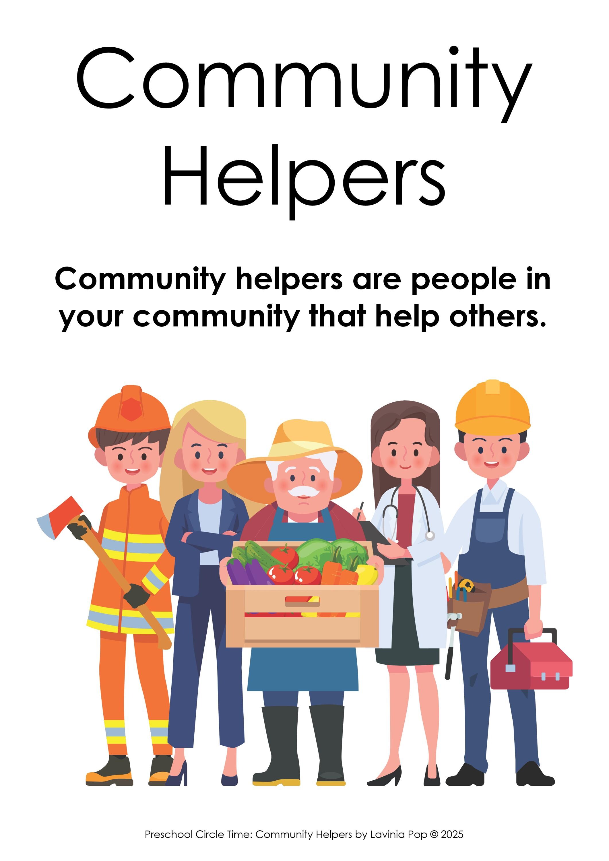 Community Helpers Preschool Theme Curriculum Printables | Preschool ...