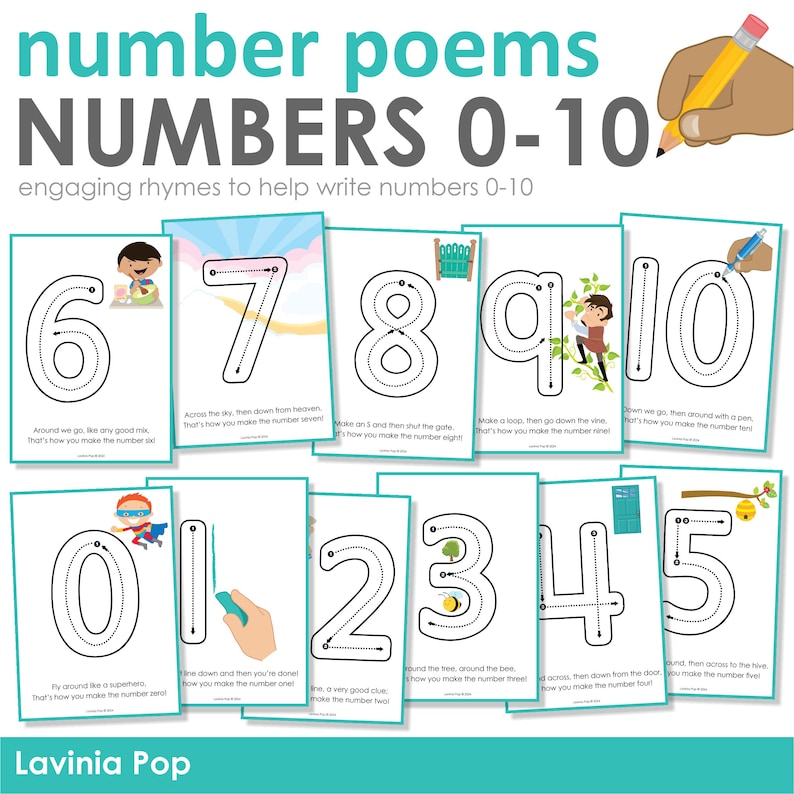 Printable Number Poems 0–10 | Rhymes to Teach Number Formation ...
