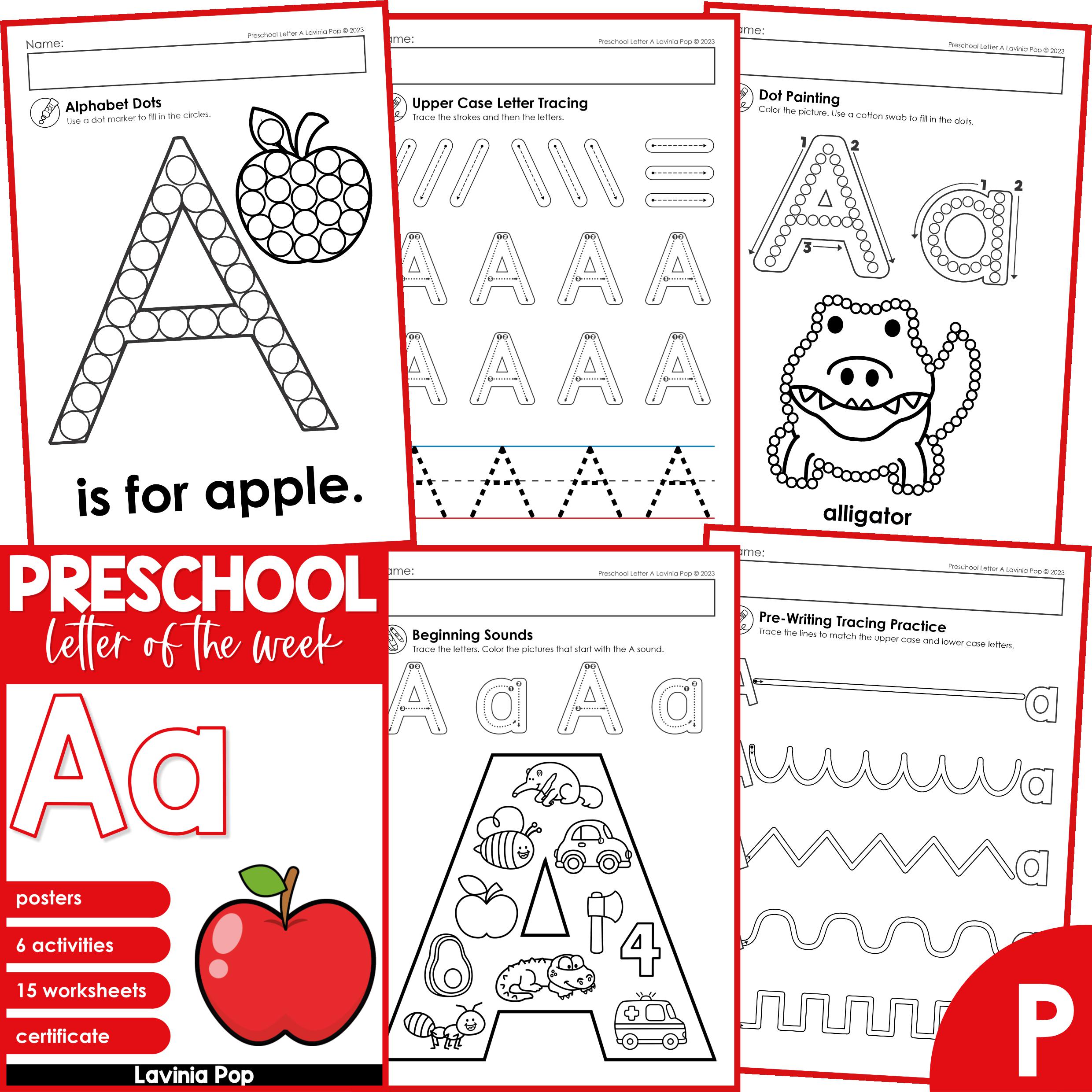 Preschool Alphabet Letter of the Week Curriculum A - Etsy