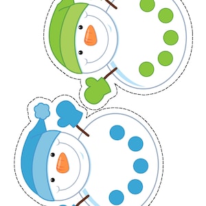 Winter Snowman Color Matching Printable Activity for Preschool ...