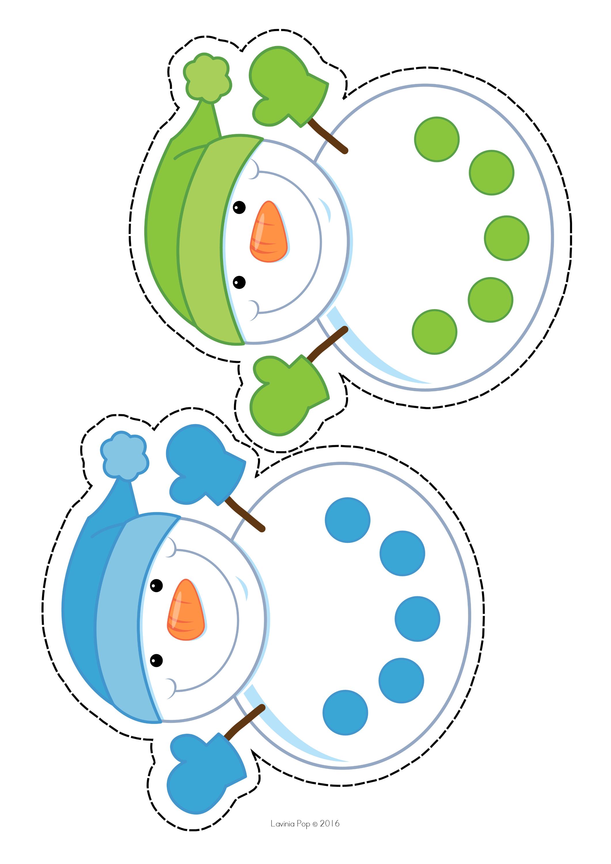 Winter Snowman Color Matching Printable Activity for Preschool ...