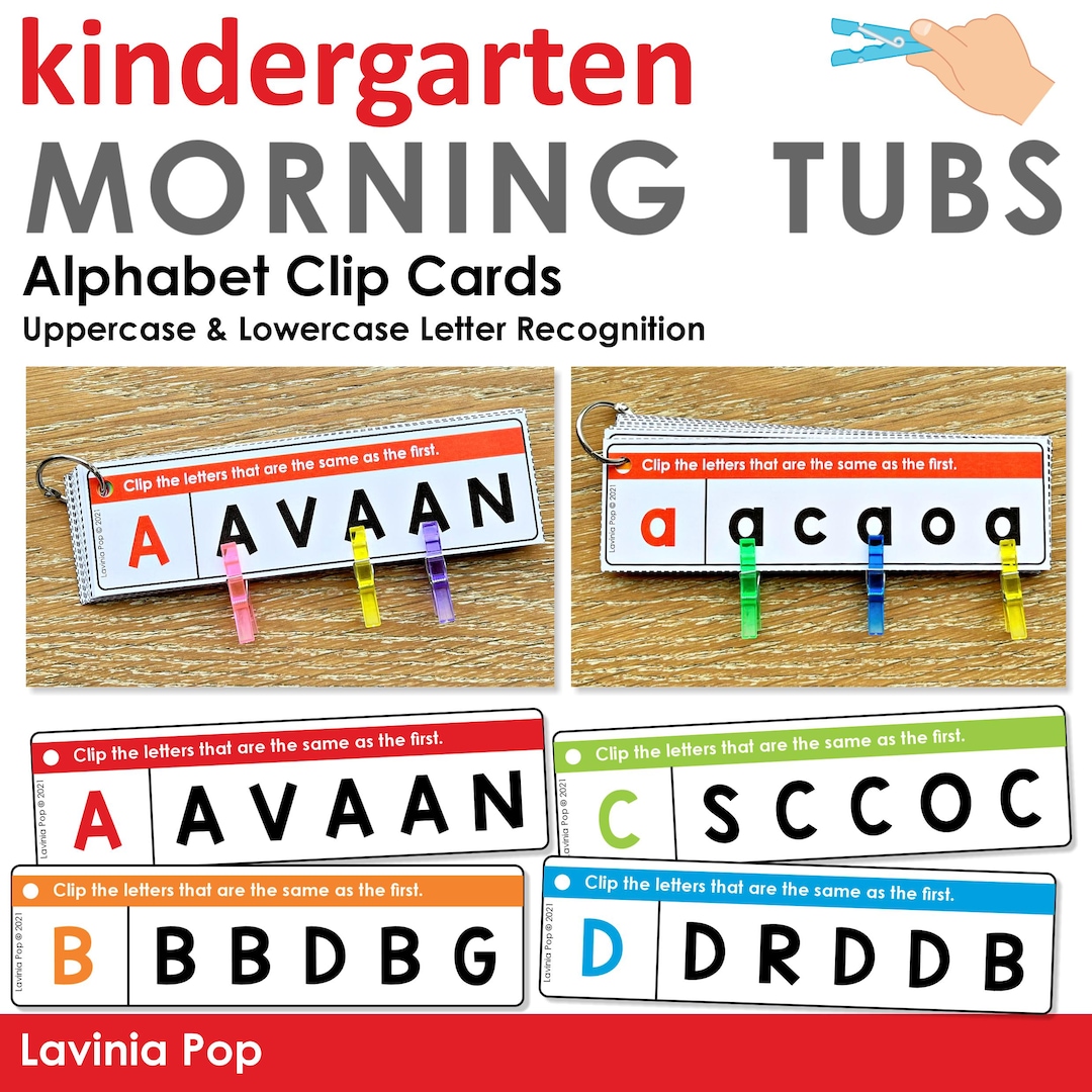 Alphabet Clip Cards Printable A-Z | Uppercase Lowercase Letter ...