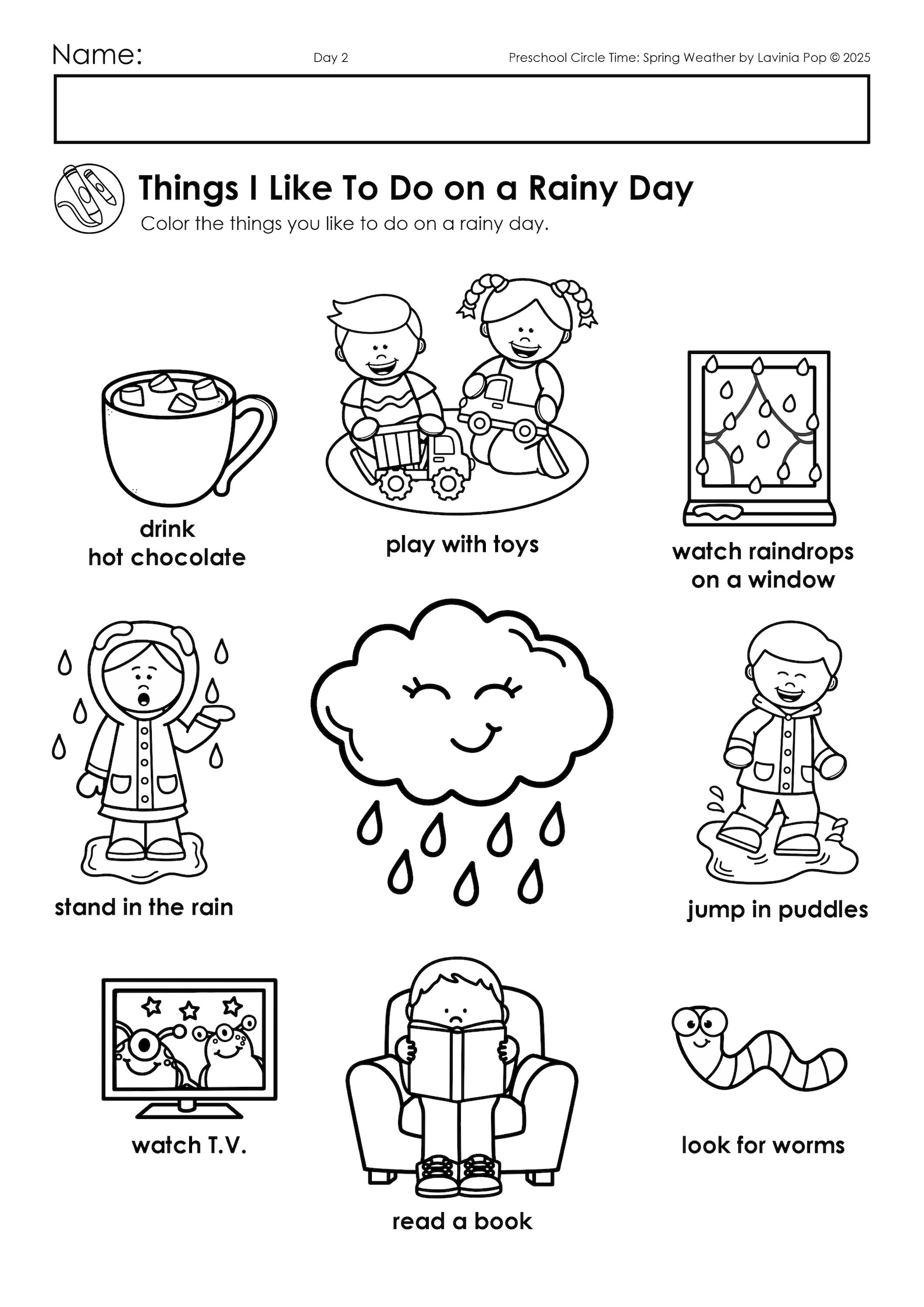 Spring Weather Preschool Theme Curriculum Printables | Preschool Circle ...