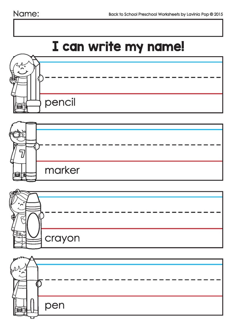 Back to School Preschool Worksheets and Activities | No Prep Printable ...