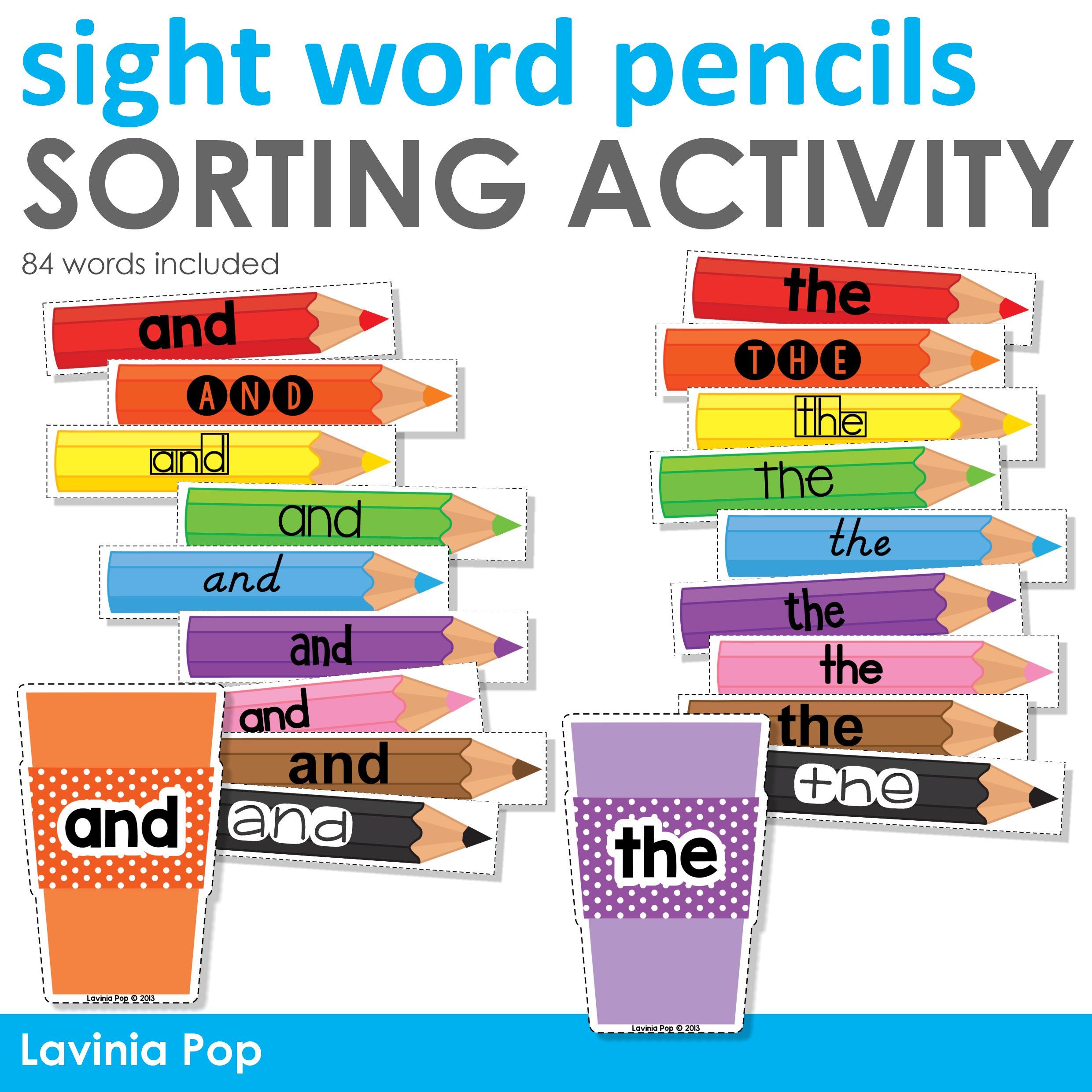 Printable Sight Word Sorting Activity | Colored Pencils - Etsy