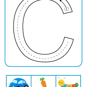 Alphabet Tracing Cards With Directional Arrows - Etsy