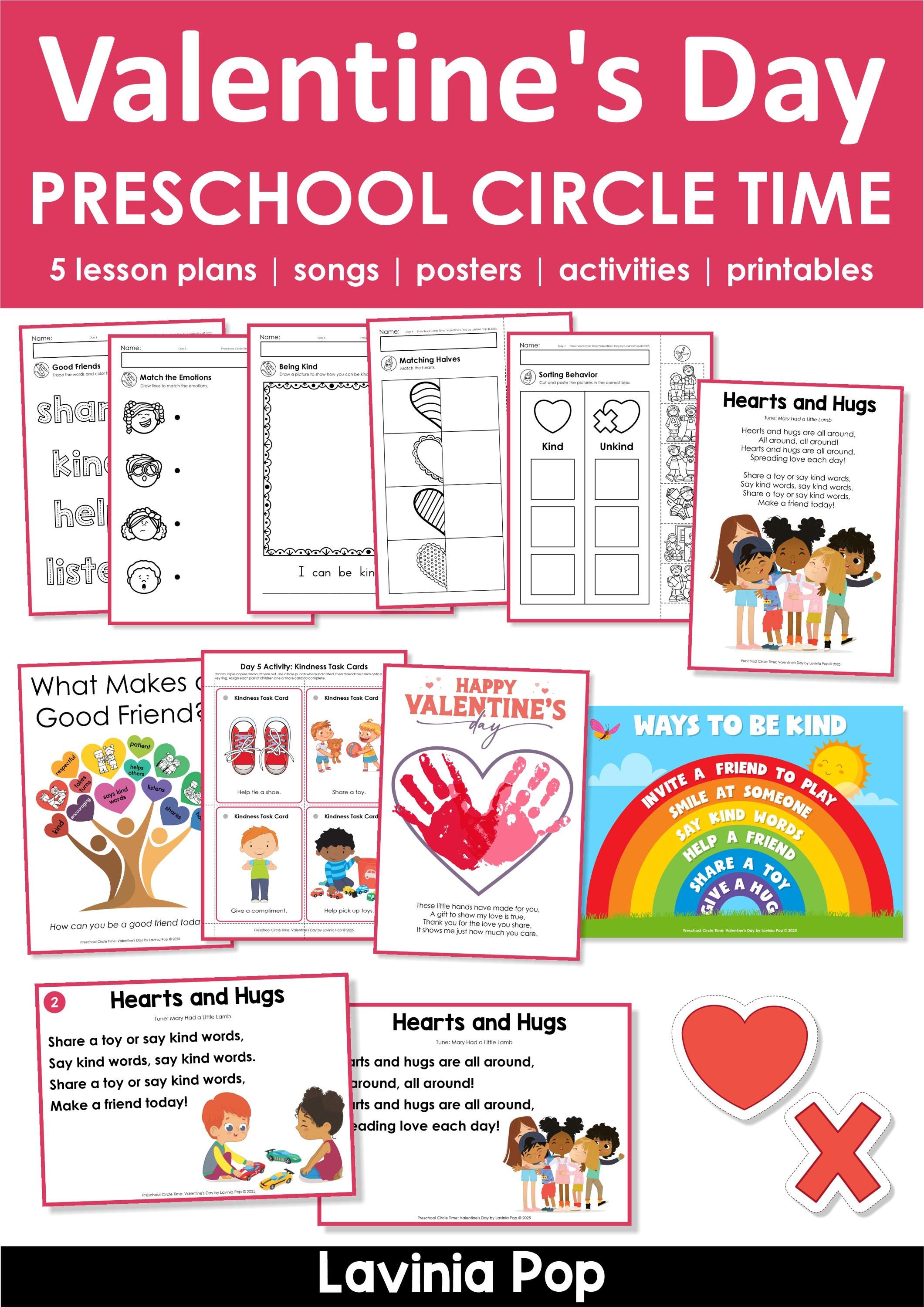Valentine's Day Preschool Theme Curriculum Printables | Preschool ...