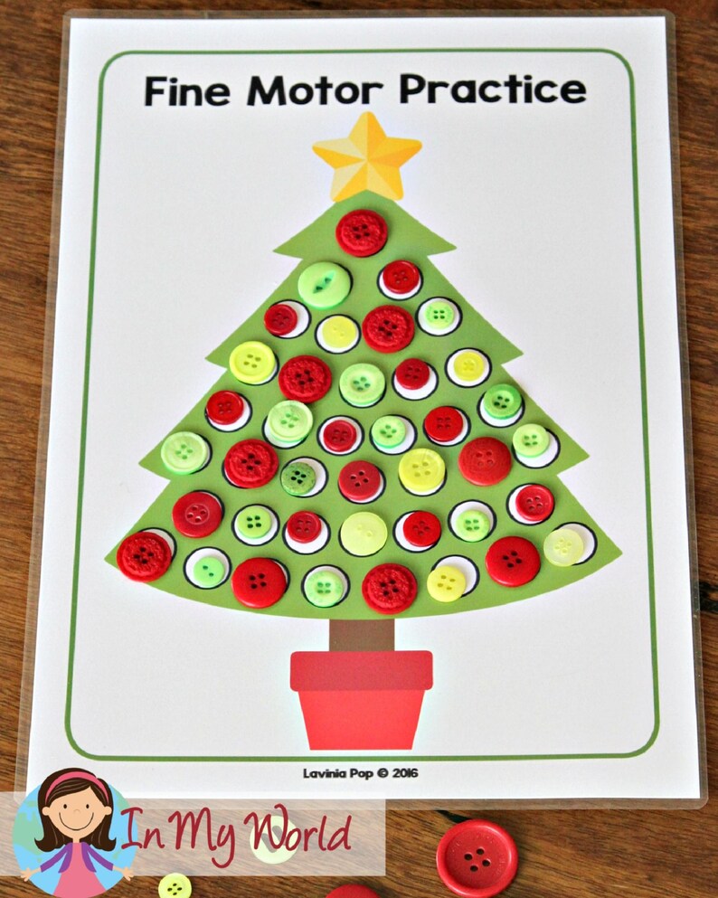 Christmas Tree Fine Motor Activity Practice Mat | Printable Resource ...