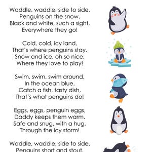 Penguins Preschool Theme Curriculum Printables | Preschool Circle Time ...
