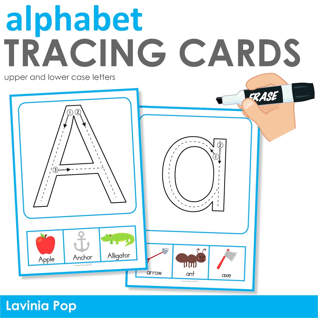 Alphabet Tracing Cards With Directional Arrows - Etsy