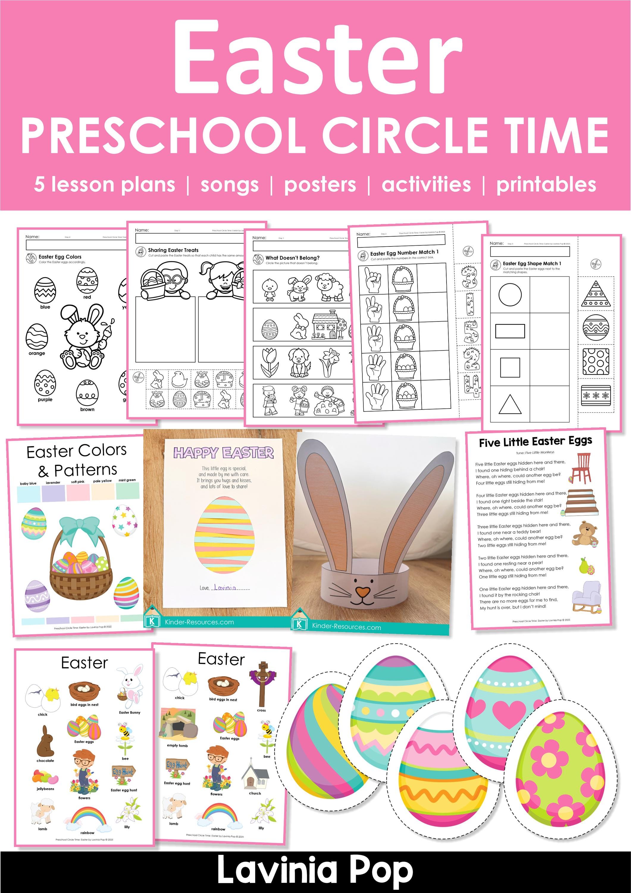 Easter Preschool Theme Curriculum Printables | Preschool Circle Time ...