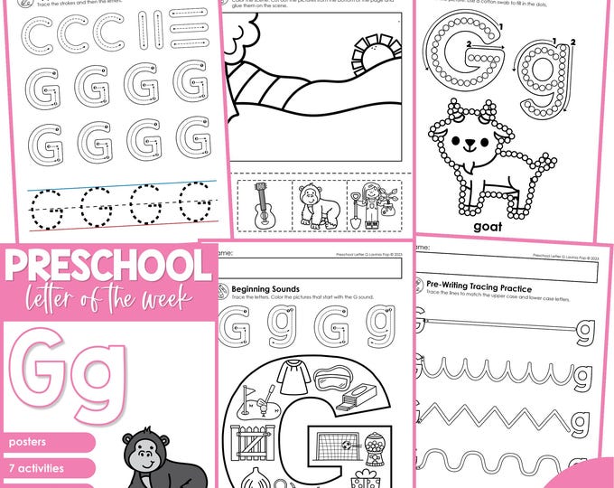 Preschool Alphabet Letter of the Week Curriculum G - Etsy