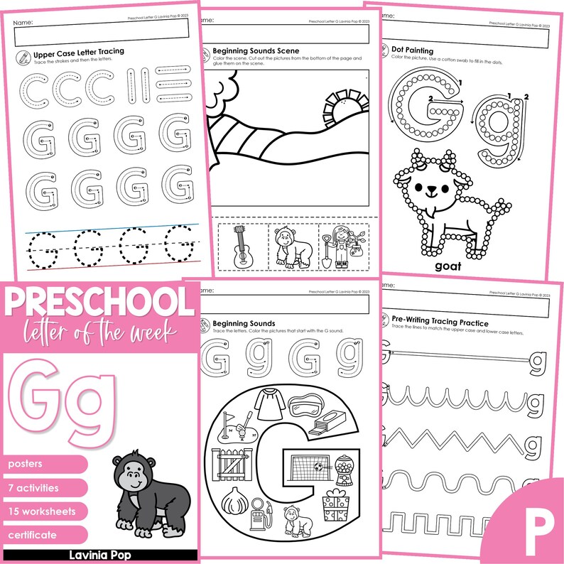 Preschool Alphabet Letter of the Week Curriculum G - Etsy