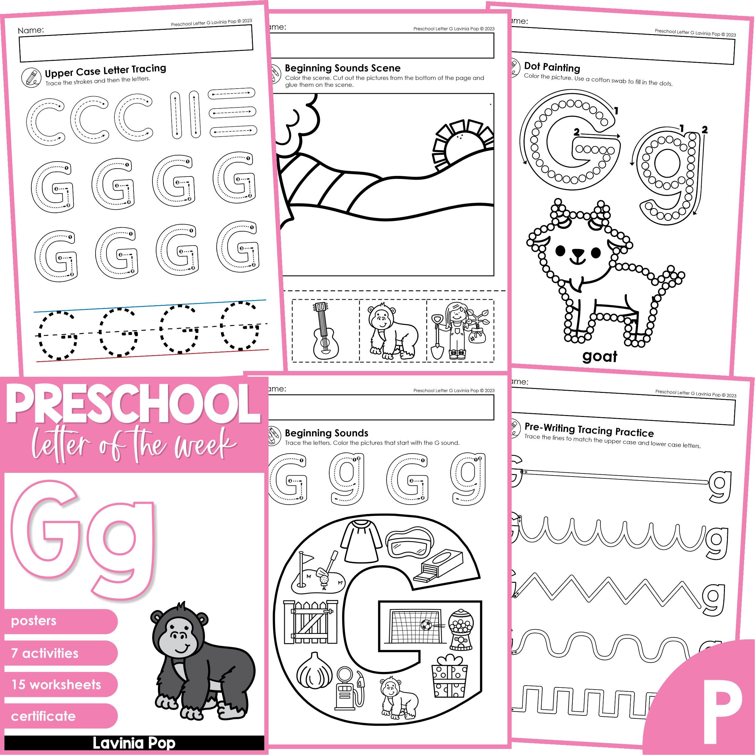 Preschool Alphabet Letter of the Week Curriculum G - Etsy