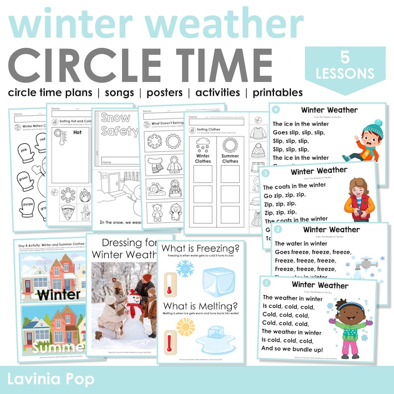 Winter Weather Preschool Theme Curriculum Printables | Preschool Circle ...