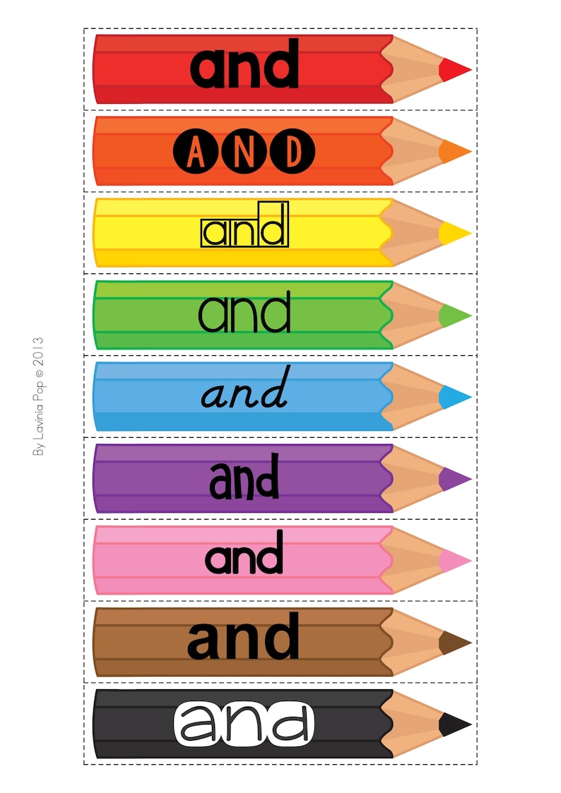 Printable Sight Word Sorting Activity | Colored Pencils - Etsy