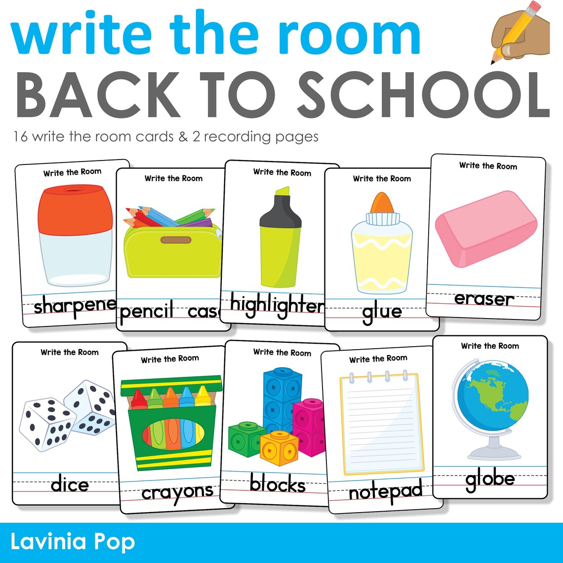 Back to School Vocabulary Cards for Write the Room Activity - Etsy