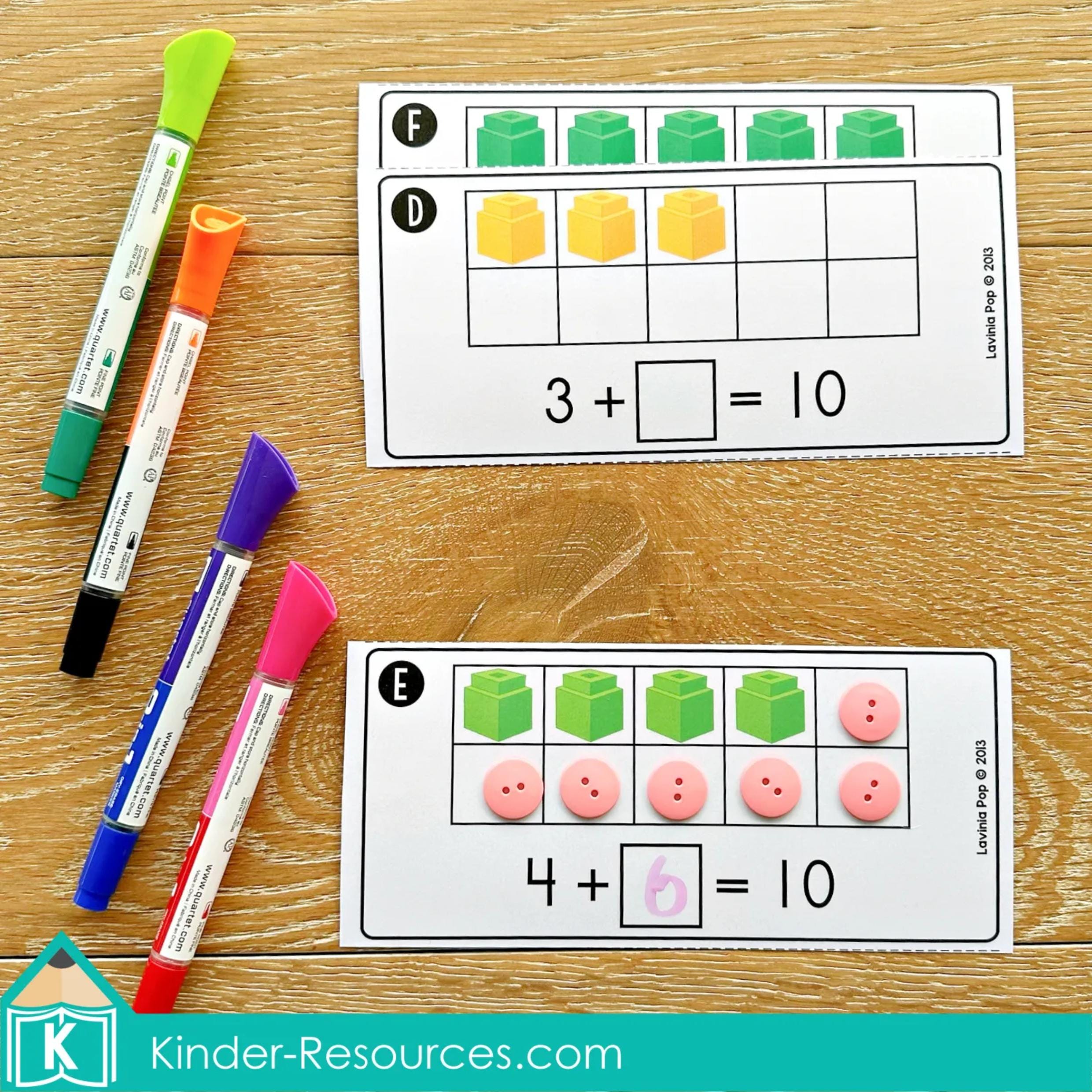 Making 10 on a Ten Frame Math Center Activity - Etsy