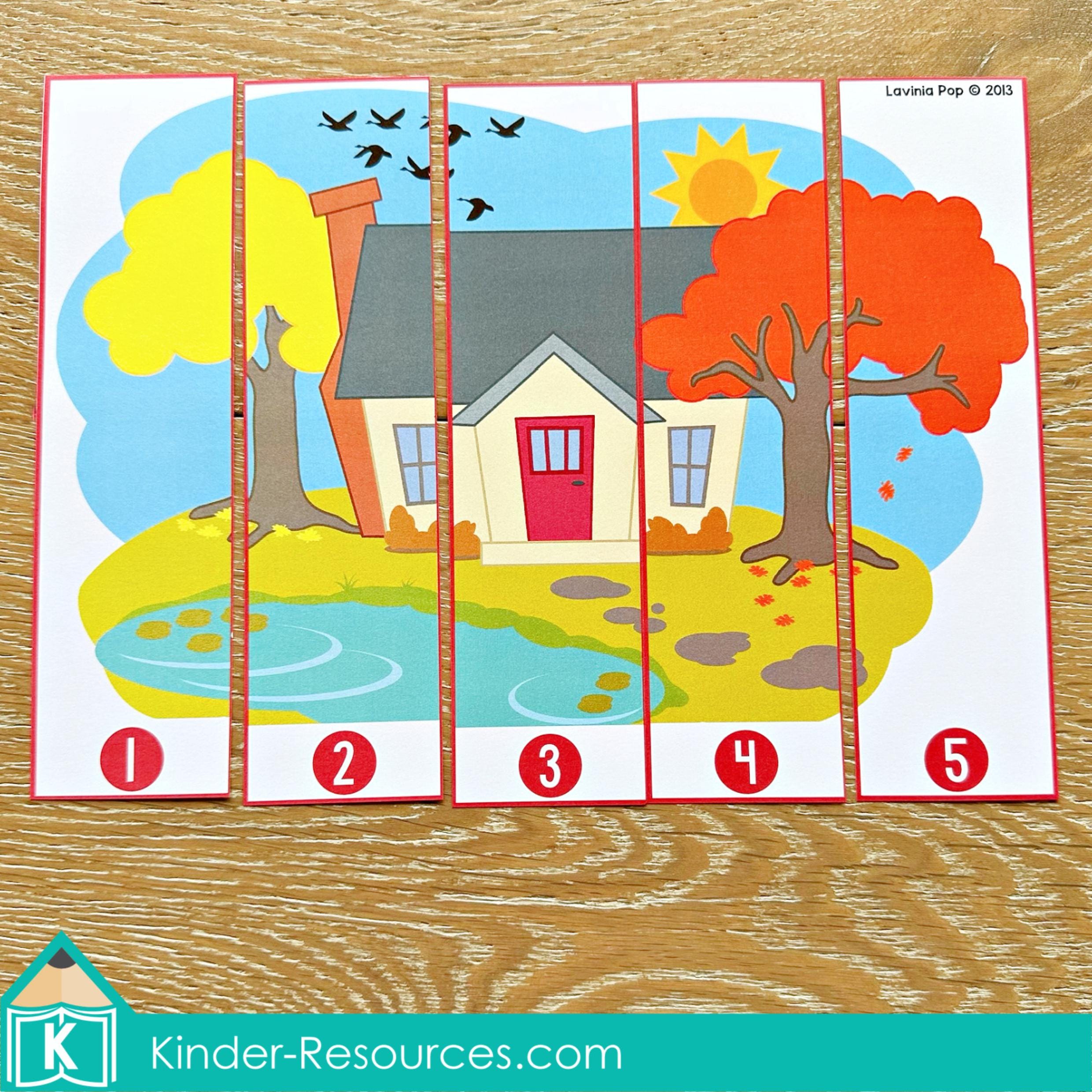 Autumn Number Puzzles | Printable Math Activity for Preschool and ...