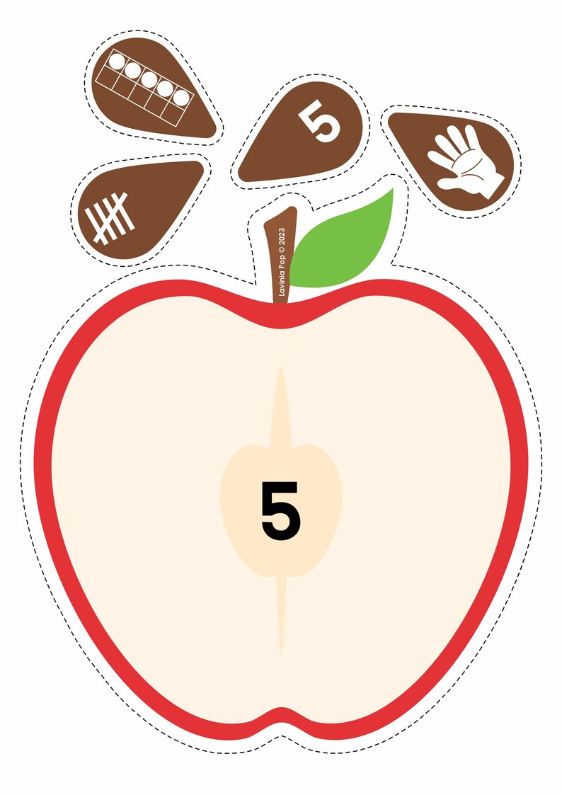 Apple Seed Number Sense Printable Activity for Preschool and ...