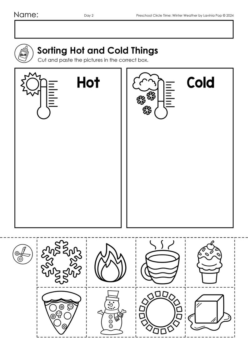 Winter Weather Preschool Theme Curriculum Printables | Preschool Circle ...