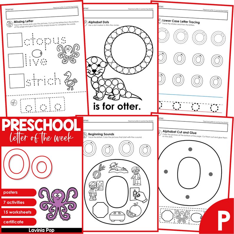 Preschool Alphabet Letter of the Week Curriculum O - Etsy