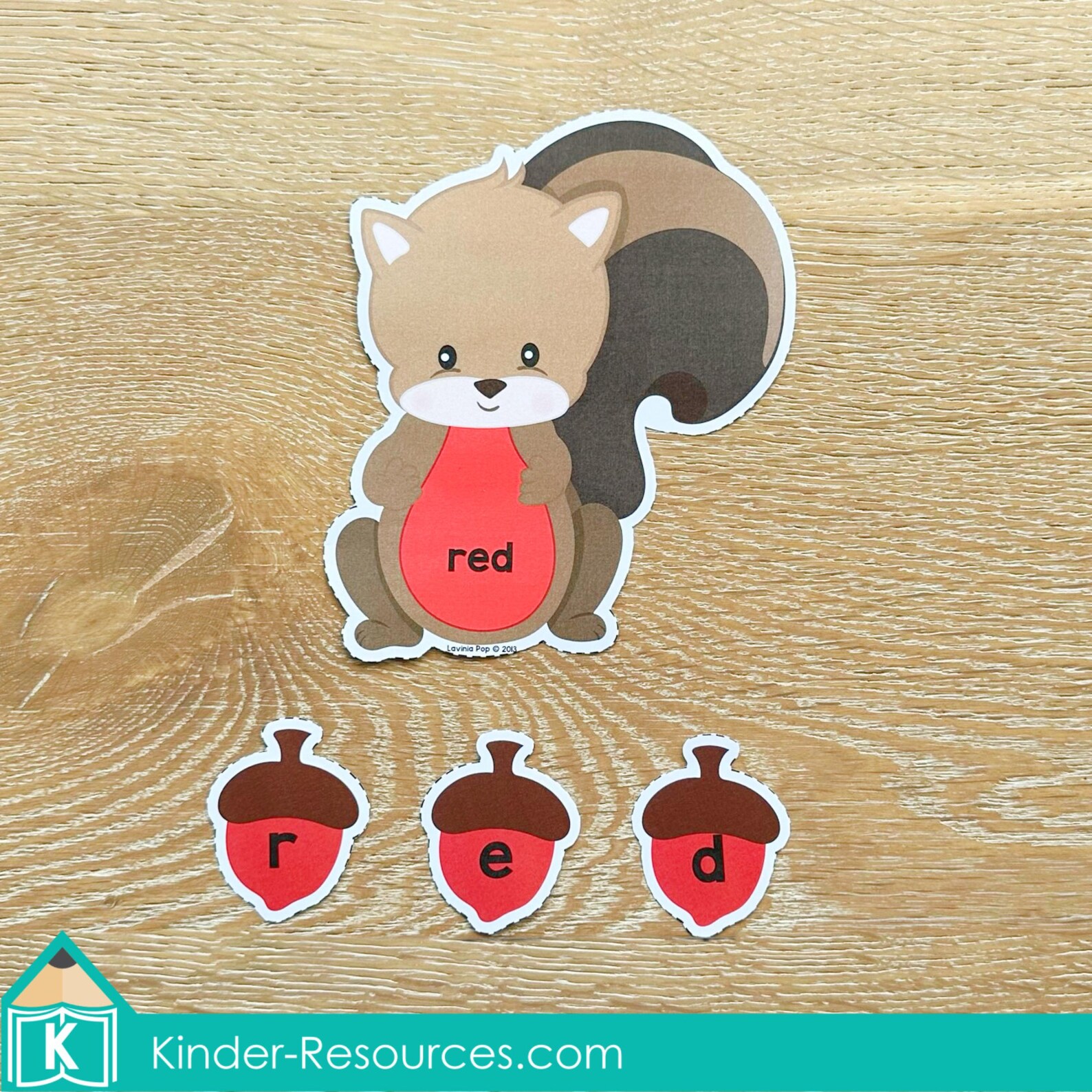 Squirrel and Acorn Color Words Printable Activity for Preschool and ...