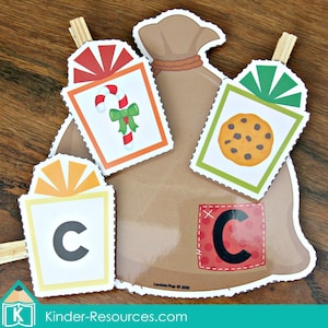 Christmas Alphabet and Beginning Sounds Matching Activity Printable ...