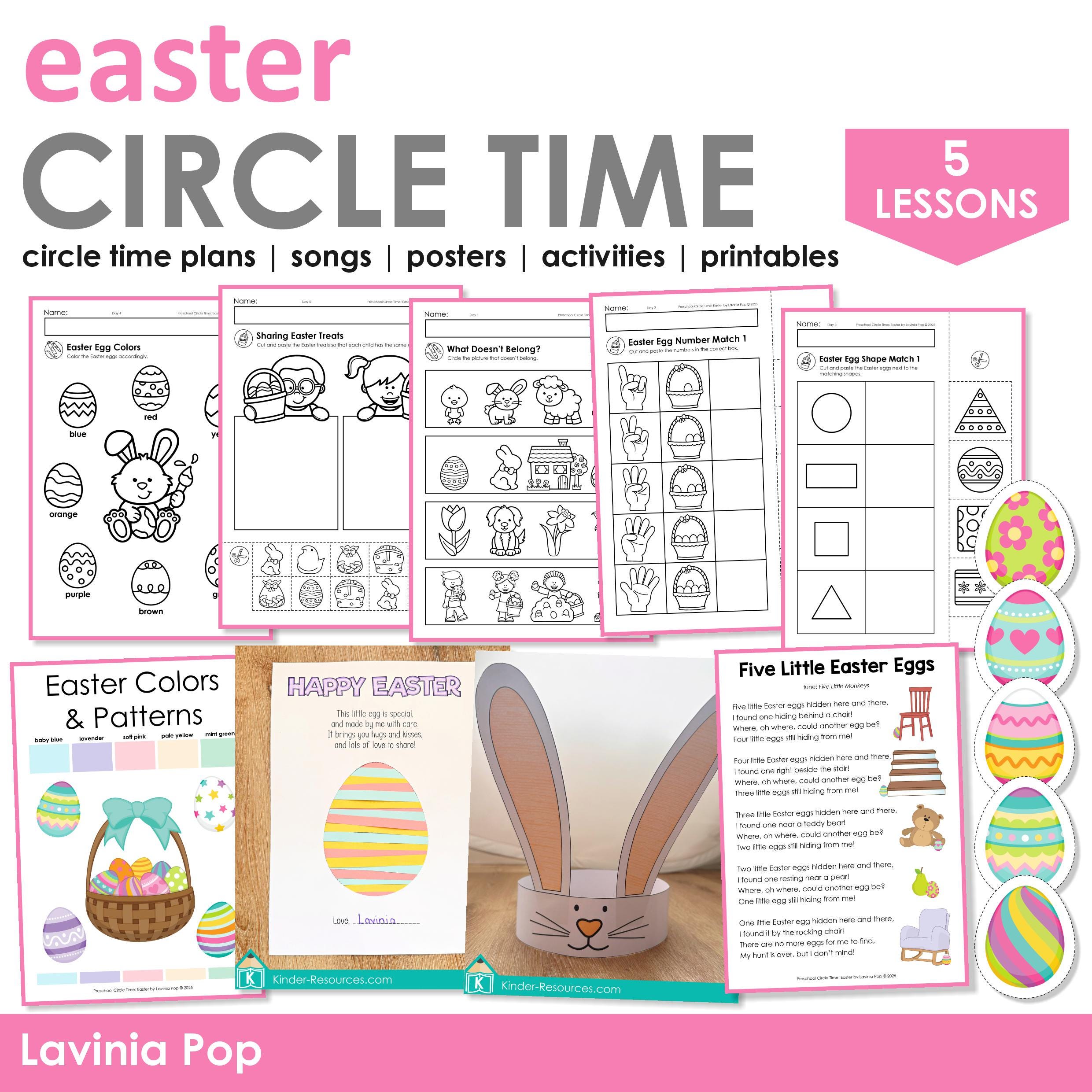 Easter Preschool Theme Curriculum Printables | Preschool Circle Time ...