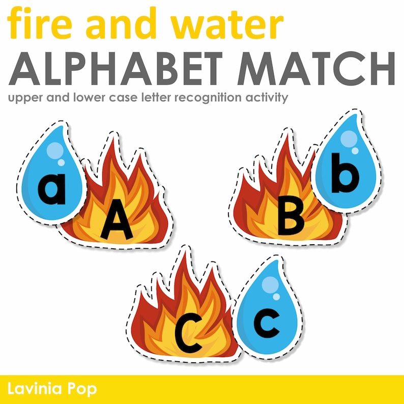 Alphabet Match Firefighter Community Helper Printable Activity - Etsy