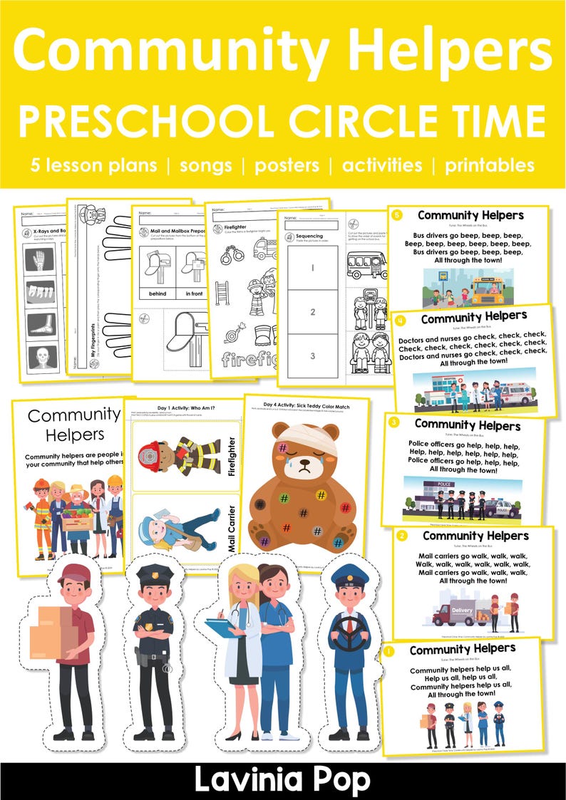 Community Helpers Preschool Theme Curriculum Printables | Preschool ...