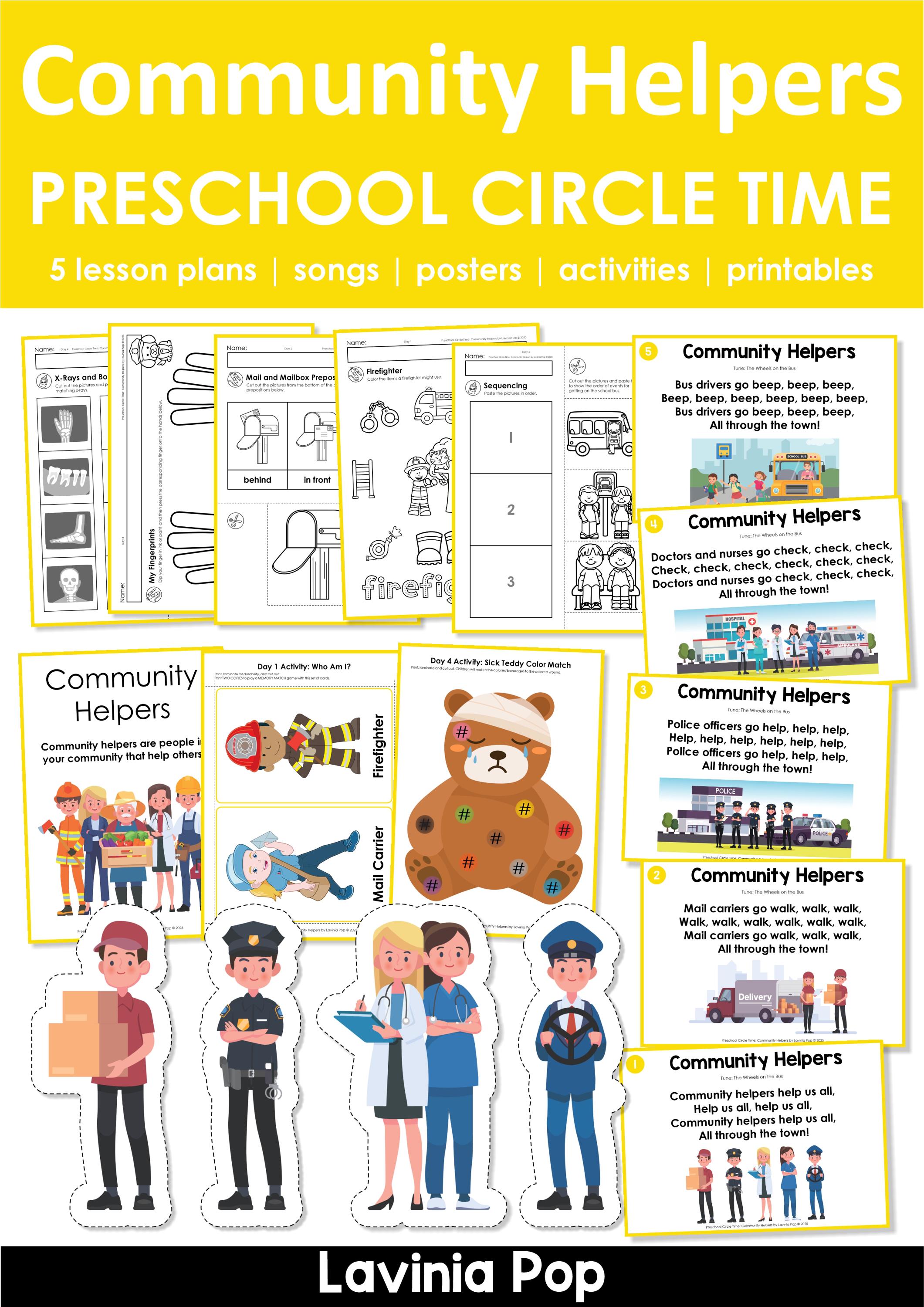 Community Helpers Preschool Theme Curriculum Printables | Preschool ...